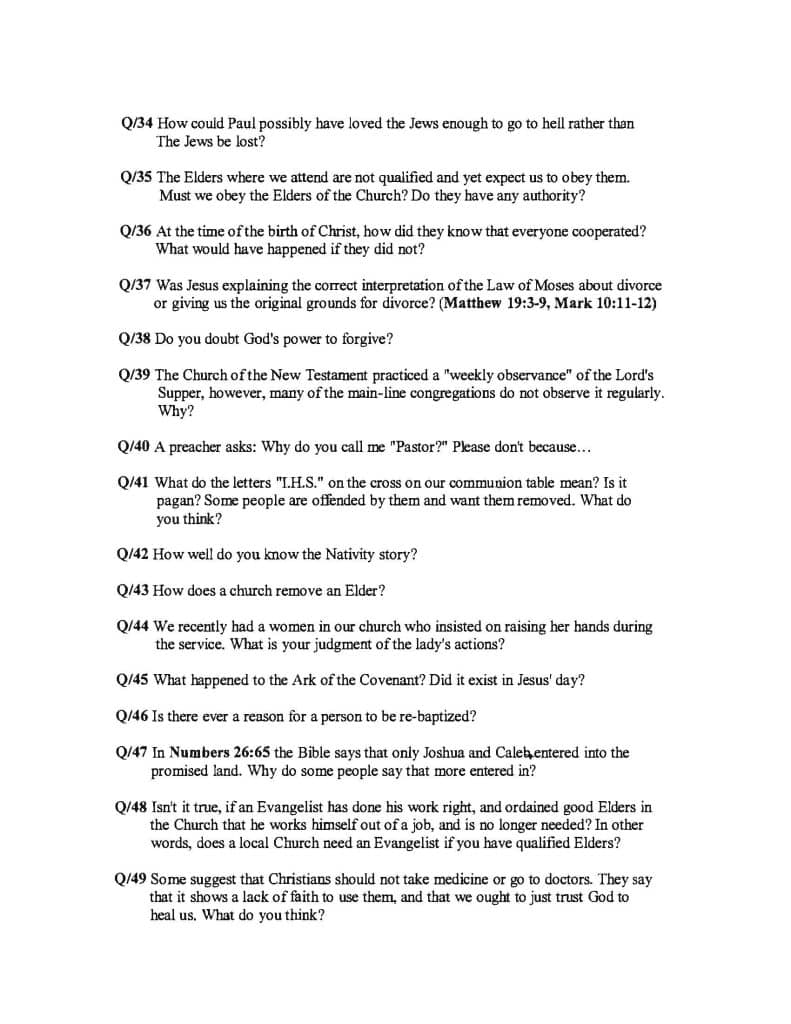 Bible Questions Answered – Summit Store