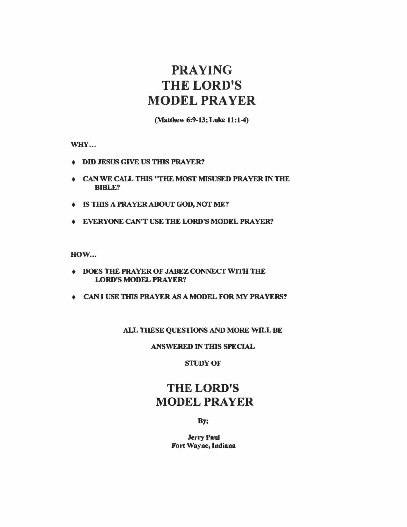Praying the Lord’s Model Prayer Booklet – Summit Store